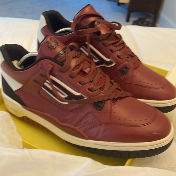 Bally | Shoes | Bally Red 4 Calf Leather Sneakers Barely Worn | Poshmark